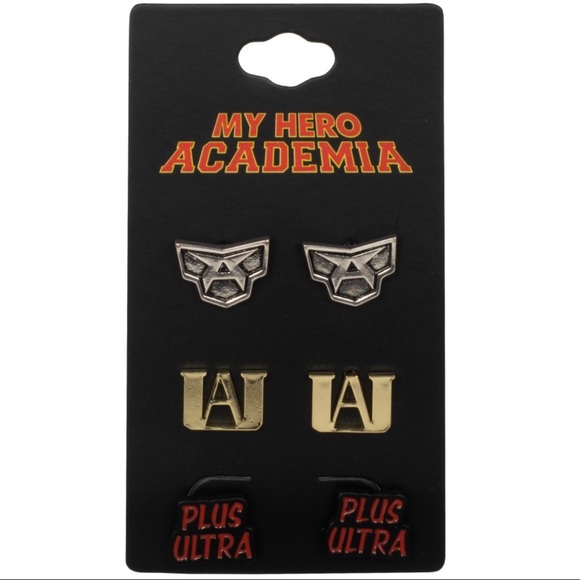 Bioworld | Jewelry | Mha My Hero Academia 3 Pack Stud Earrings | Poshmark